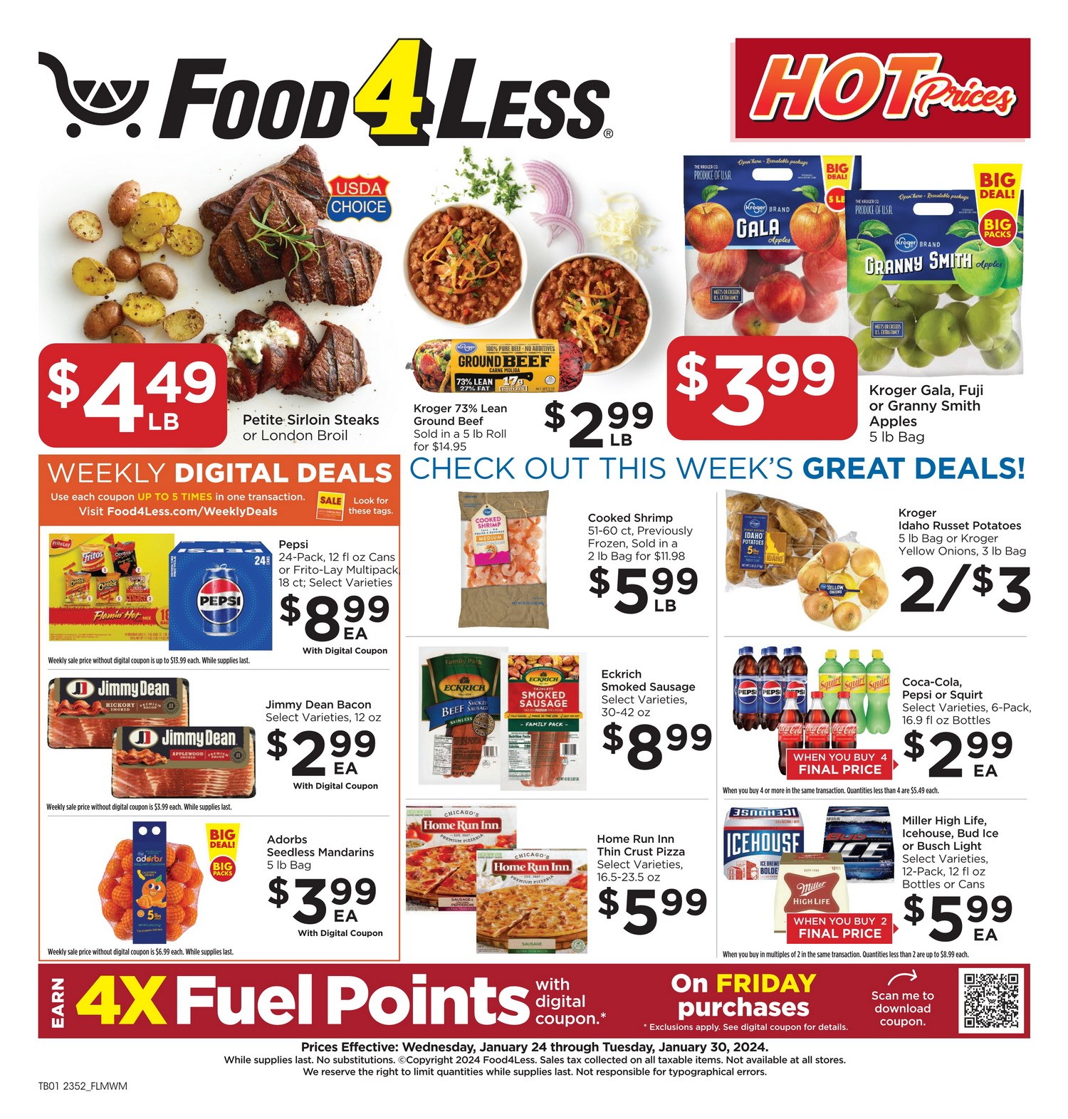 Food 4 Less Weekly Ad Jan 24 – Jan 30, 2024