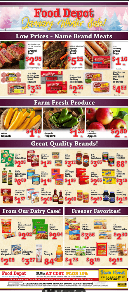 Food Depot Weekly Ad Jan 08 – Jan 14, 2024