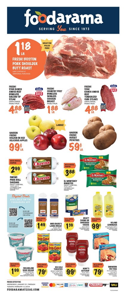 Foodarama Weekly Ad Jan 31 – Feb 06, 2024