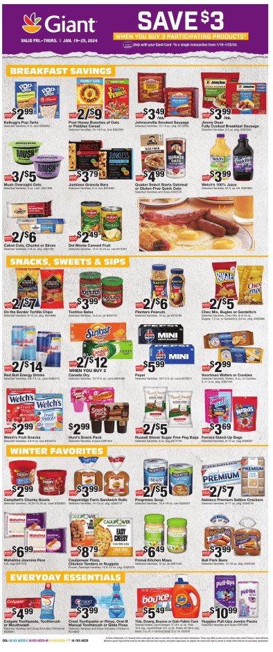 Giant Food Weekly Ad Jan 19 – Jan 25, 2024