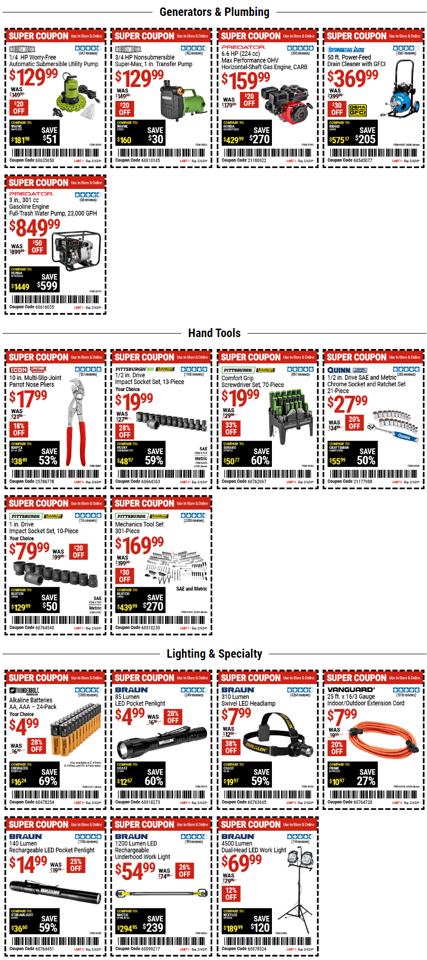 Harbor Freight Coupon Sale Jan 22 – Feb 04, 2024