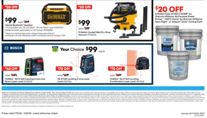 Lowe's Pro Weekly Ad Jan 15 – Jan 26, 2024