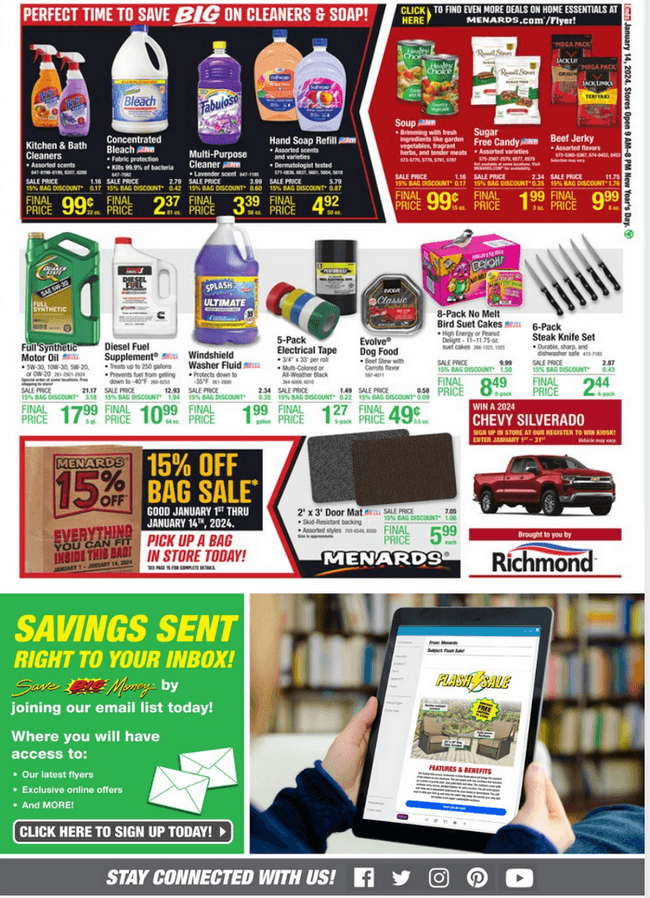 Menards Weekly Ad Jan 01 – Jan 14, 2024