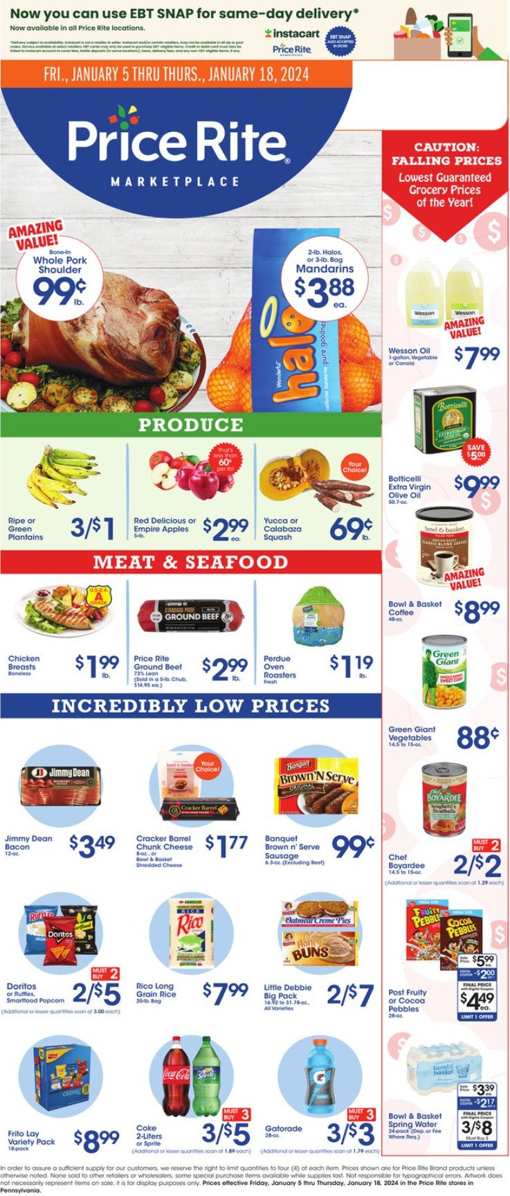 Price Rite Weekly Ad Jan 05 – Jan 18, 2024