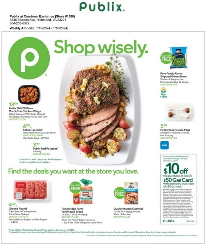 Publix Weekly Ad Jan 10 – Jan 16, 2024