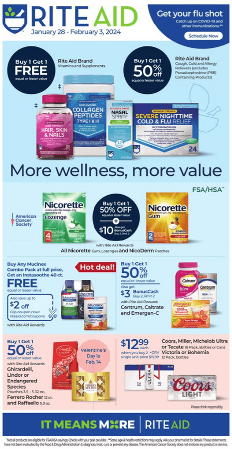 Rite Aid Weekly Ad Jan 28 – Feb 03, 2024