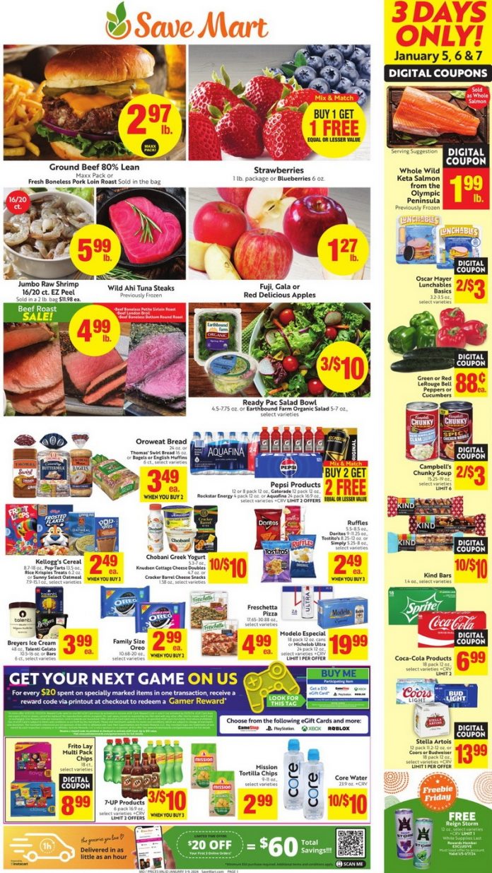 Save Mart Supermarkets Weekly Ad Jan 03 – Jan 09, 2024