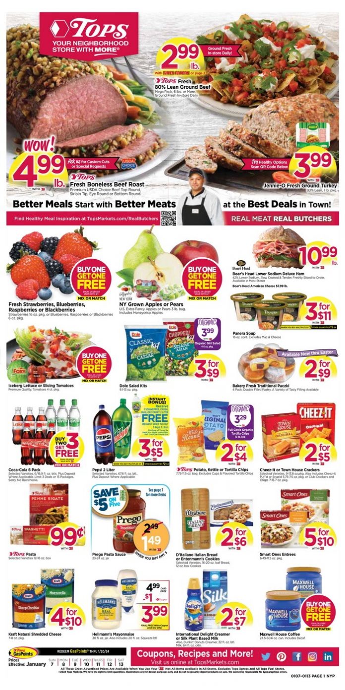 Tops Weekly Ad Jan 07 – Jan 13, 2024