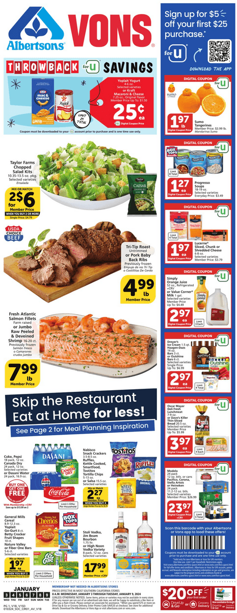 Vons Weekly Ad Jan 03 – Jan 09, 2024