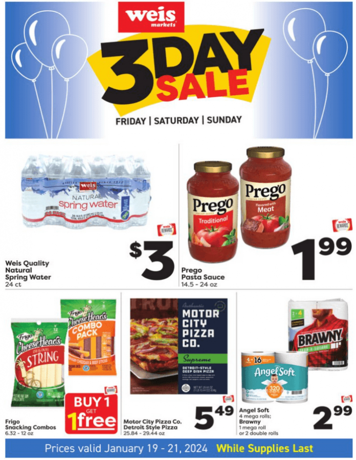 Weis Markets Three-Day Ad Jan 19 – Jan 21, 2024