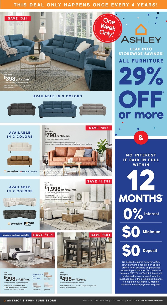 Ashley Furniture HomeStore Weekly Ad Feb 27 – Mar 04, 2024