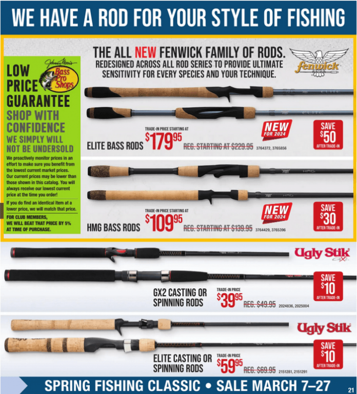 Bass Pro Shops Spring Fishing Sale Mar 07 – Mar 27, 2024