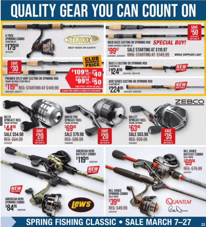 Bass Pro Shops Spring Fishing Sale Mar 07 – Mar 27, 2024