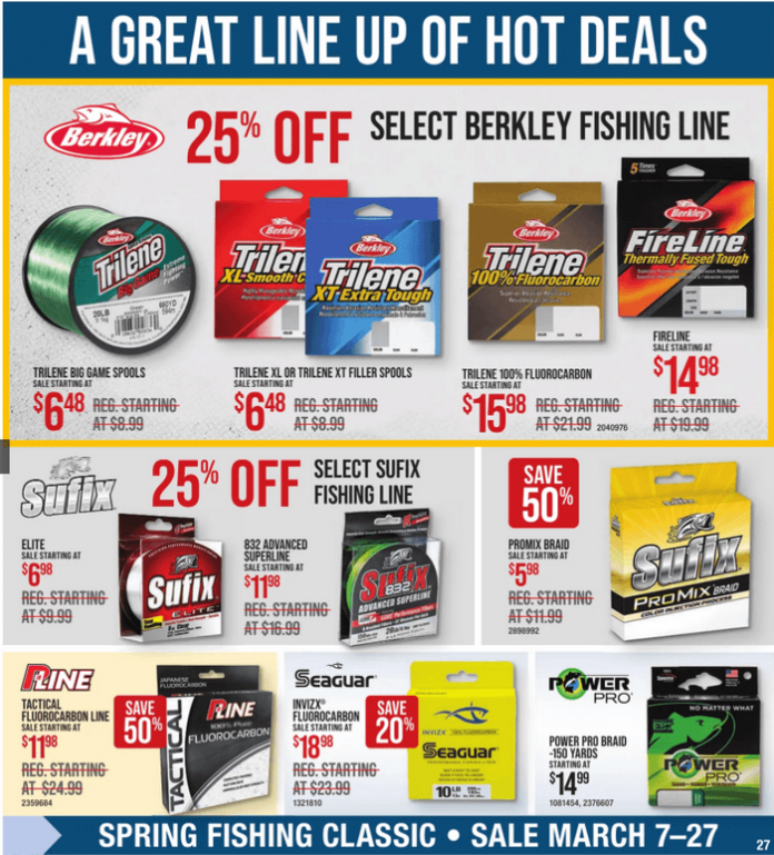 Bass Pro Shops Spring Fishing Sale Mar 07 – Mar 27, 2024
