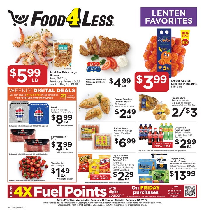 Food 4 Less Weekly Ad Feb 14 – Feb 20, 2024