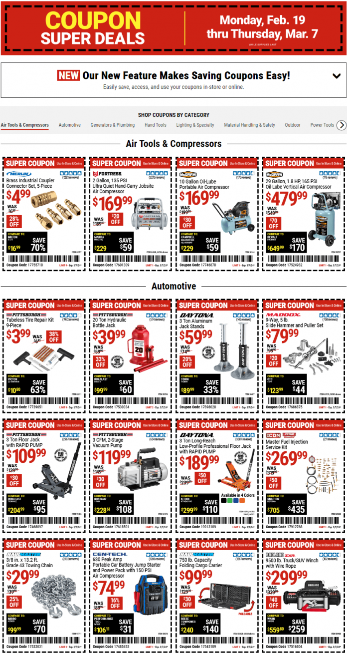 Harbor Freight Coupon Sale Feb 19 – Mar 07, 2024