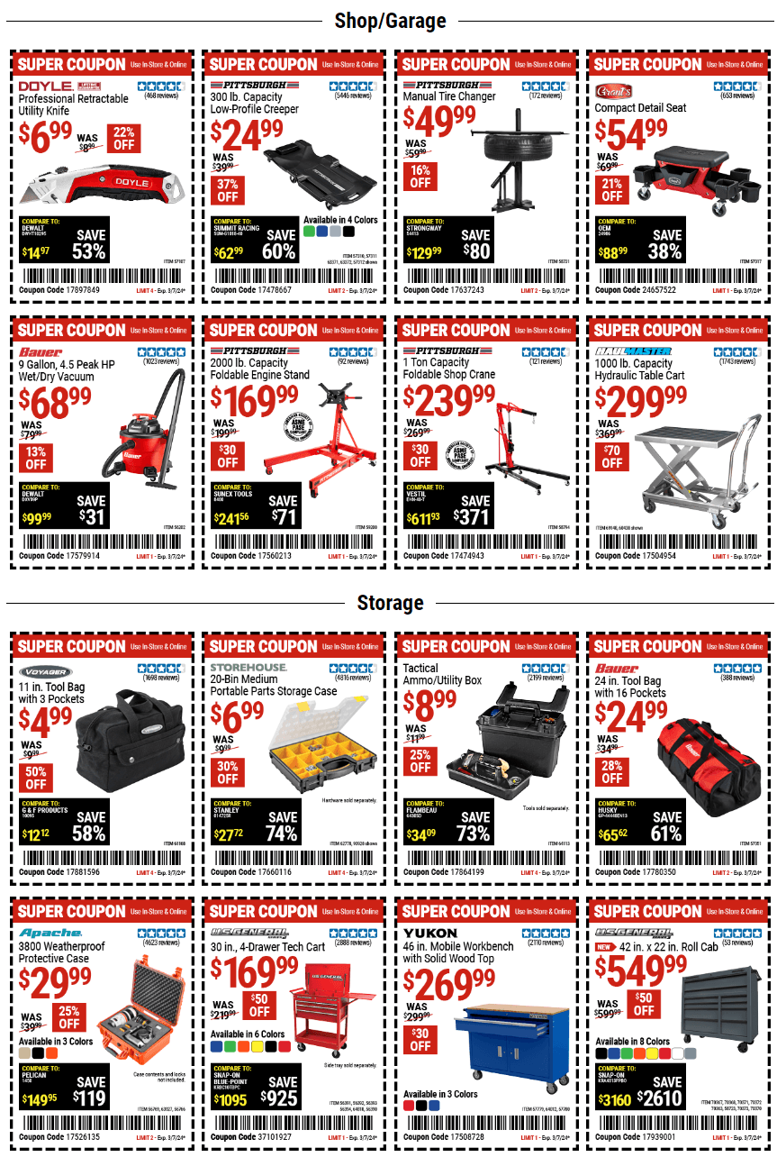 Harbor Freight Coupon Sale Feb 19 – Mar 07, 2024