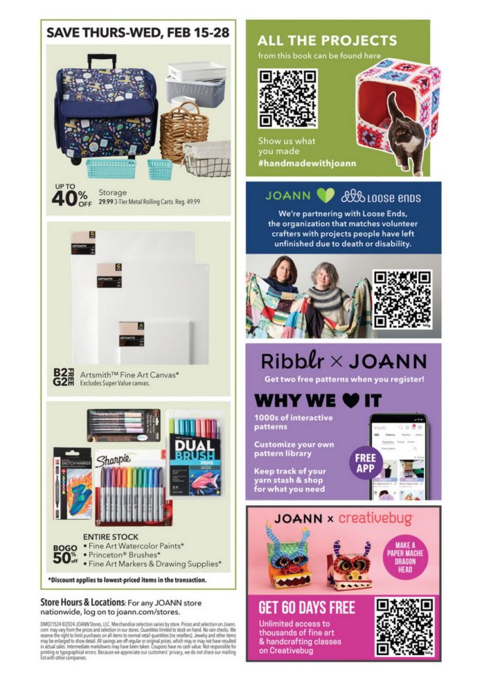 Jo-Ann Weekly Ad Feb 15 – Feb 28, 2024