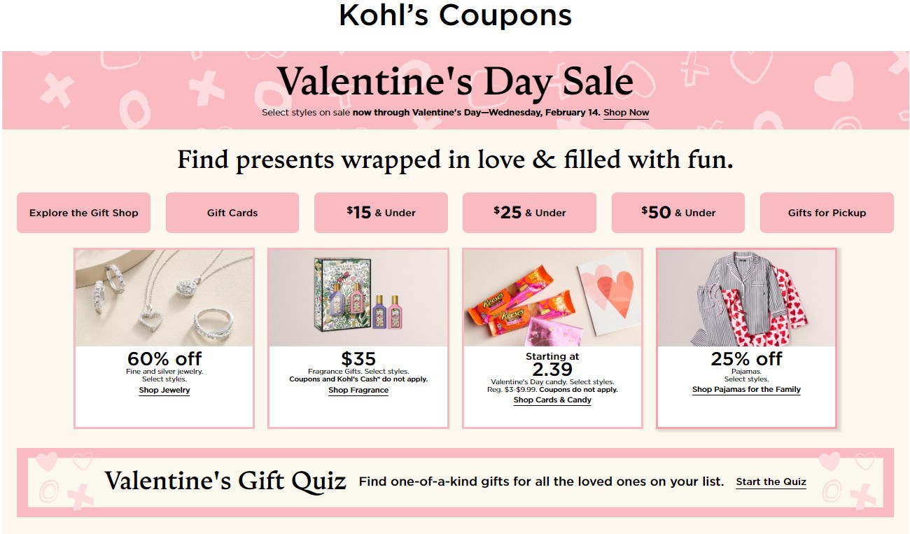 Kohl's Coupon Ad Until Feb 14, 2024 (Valentine's Day Promotion Included)