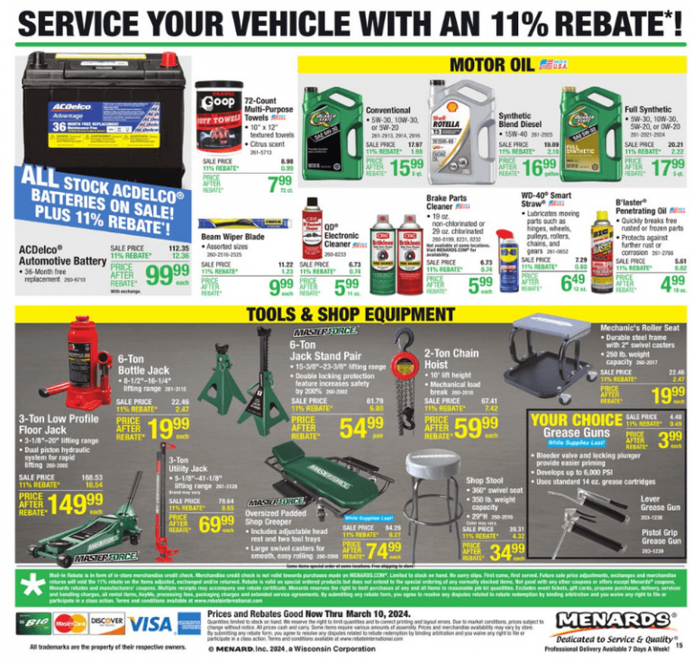 Menards Weekly Ad Feb 29 – Mar 10, 2024