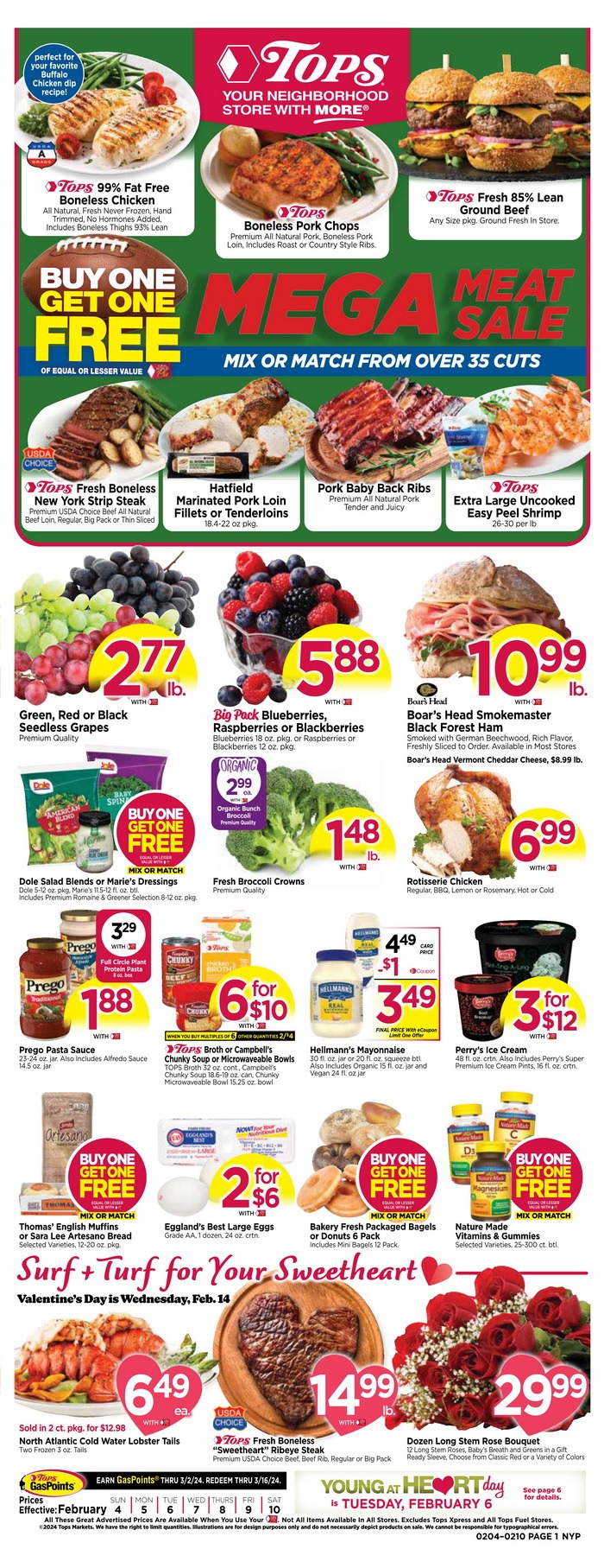 Tops Weekly Ad Feb 04 – Feb 10, 2024 (Valentine's Day Promotion Included)