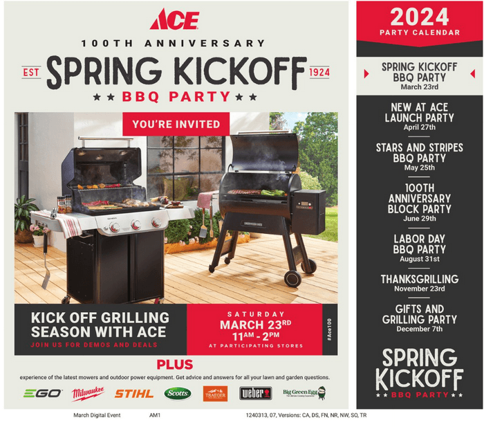ACE Hardware Spring Event Ad Mar 13 – Mar 25, 2024