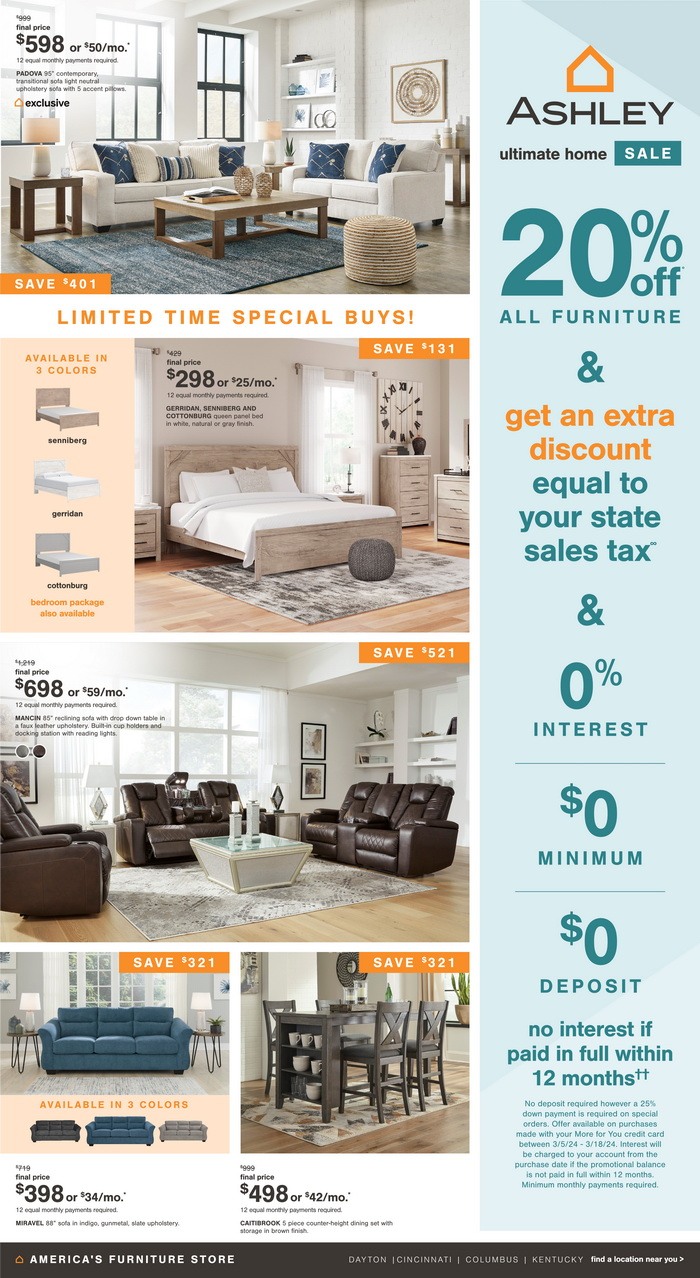 Ashley Furniture HomeStore Weekly Ad Mar 05 – Mar 18, 2024