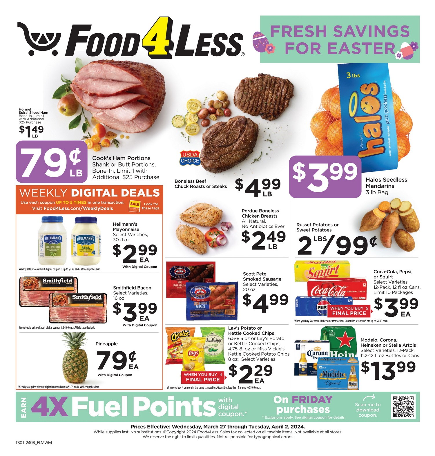 Food 4 Less Weekly Ad Mar 27 – Apr 02, 2024 (Easter Promotion Included)