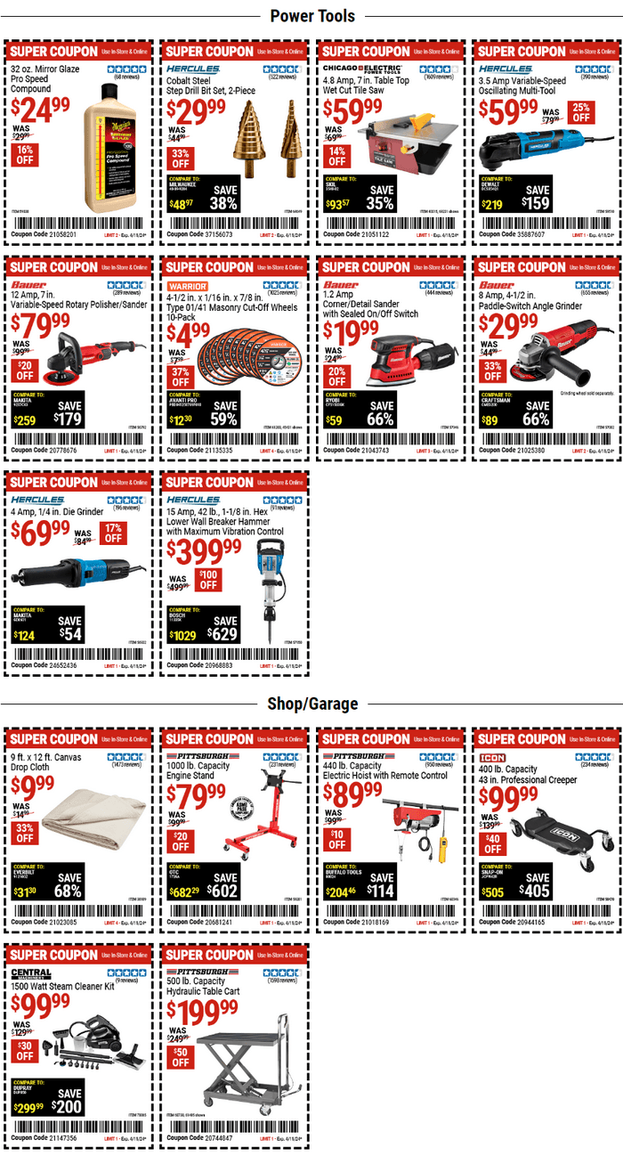 Harbor Freight Coupon Sale Mar 25 – Apr 11, 2024
