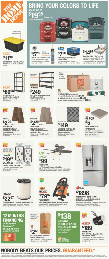 Home Depot Spring Event Mar 21 – Apr 01, 2024