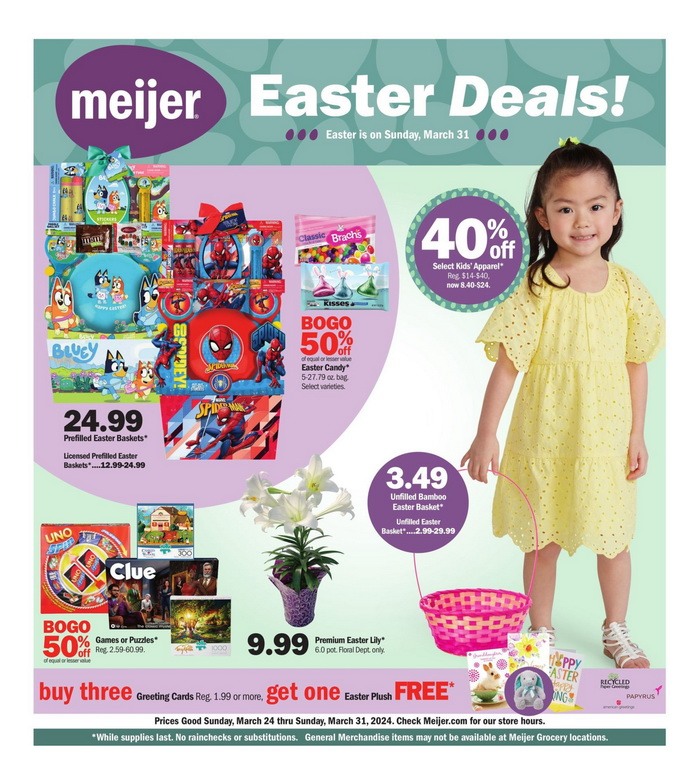 Meijer Easter Ad Mar 24 – Mar 31, 2024