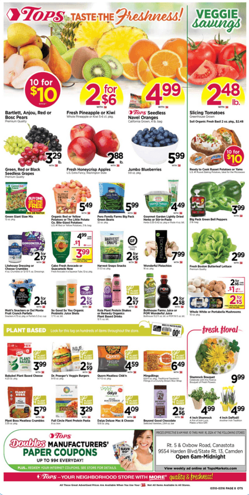 Tops Weekly Ad Mar 10 – Mar 16, 2024 (Easter Promotion Included)
