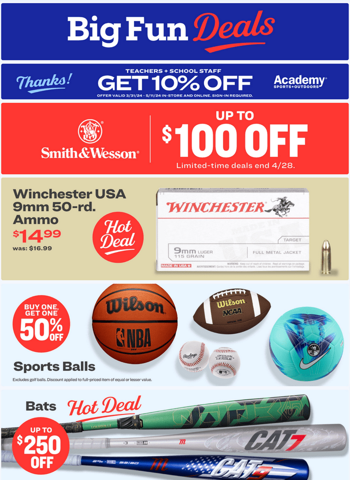 Academy Sports + Outdoors Weekly Ad Apr 18 – Apr 24, 2024