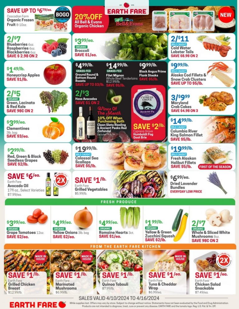 Earth Fare Weekly Ad Apr 10 – Apr 16, 2024
