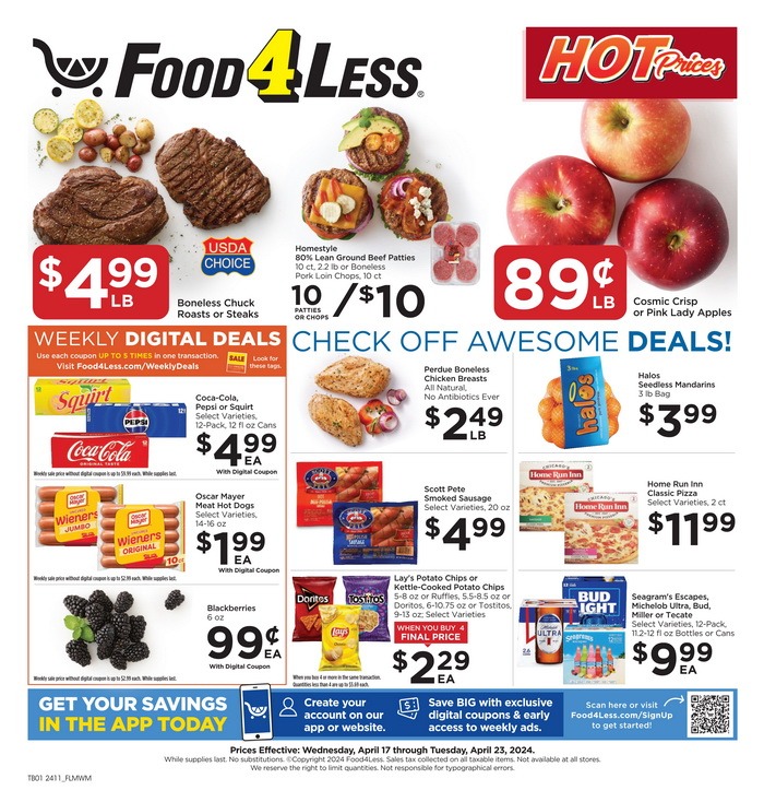 Food 4 Less Weekly Ad Apr 17 – Apr 23, 2024
