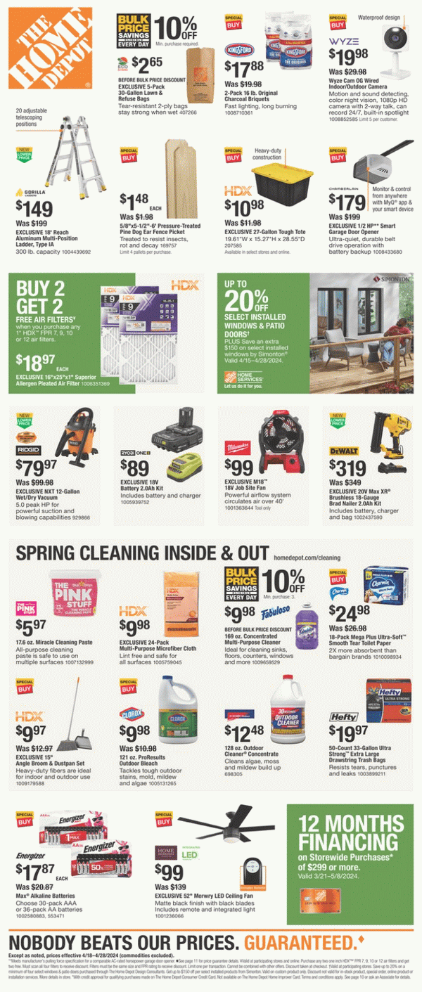 Home Depot Spring Event Apr 18 – Apr 28, 2024