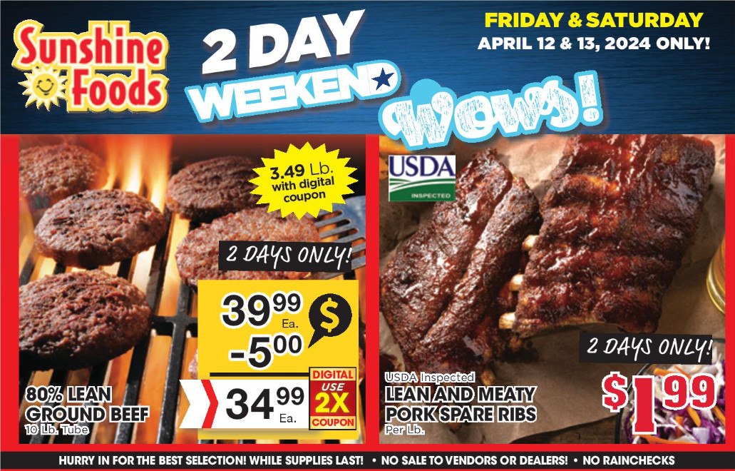 Sunshine Foods Weekly Ad Apr 10 – Apr 16, 2024