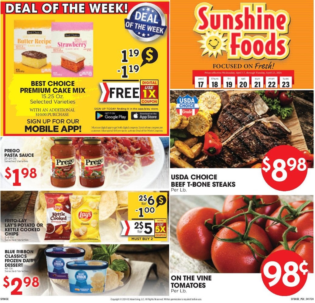 Sunshine Foods Weekly Ad Apr 17 – Apr 23, 2024