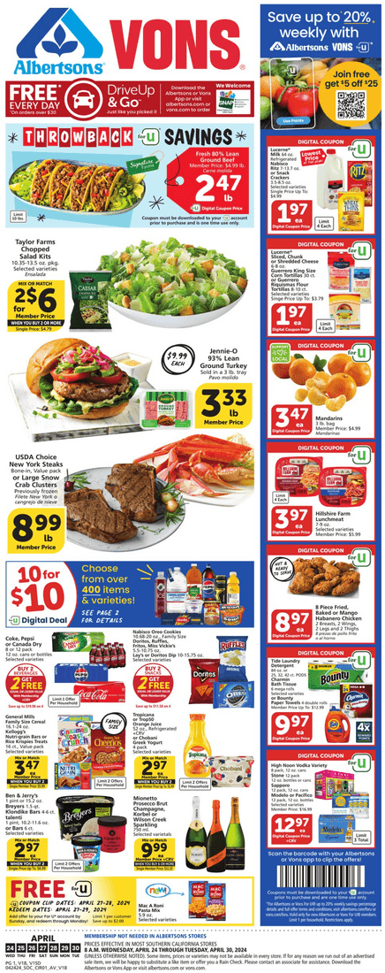 Vons Weekly Ad Apr 24 – Apr 30, 2024