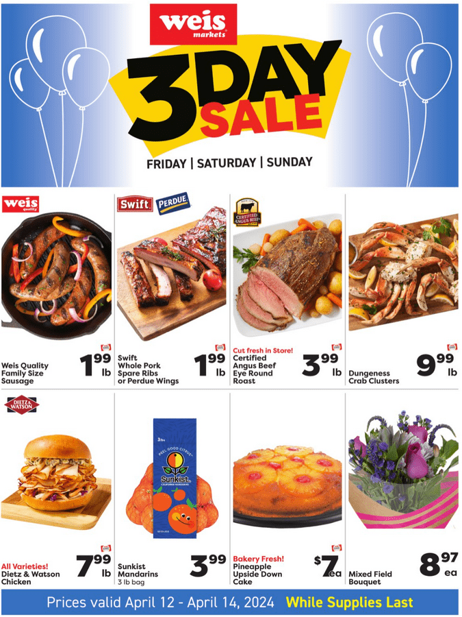 Weis Markets Three-Day Ad Apr 12 – Apr 14, 2024