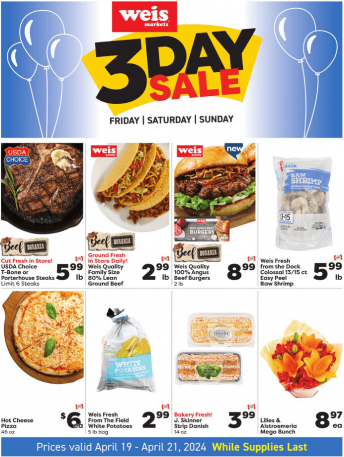 Weis Markets Three-Day Ad Apr 19 – May 21, 2024