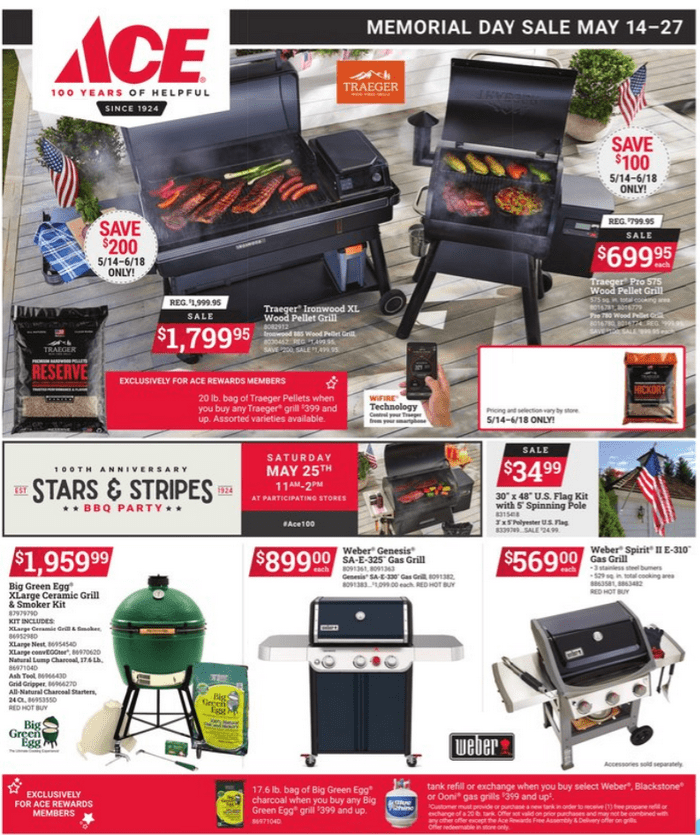 Ace Hardware Memorial Day Ad May 14 – May 27, 2024