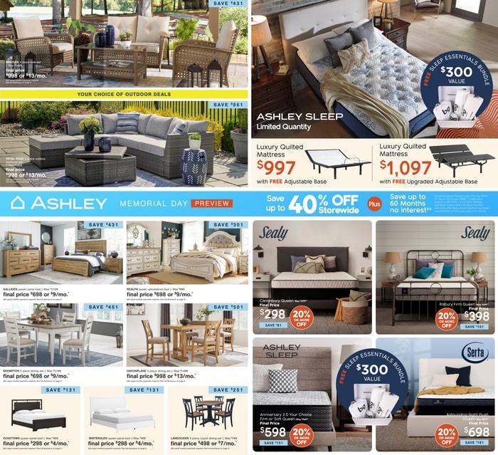 Ashley Furniture HomeStore Memorial Day Ad Apr 30 – May 13, 2024