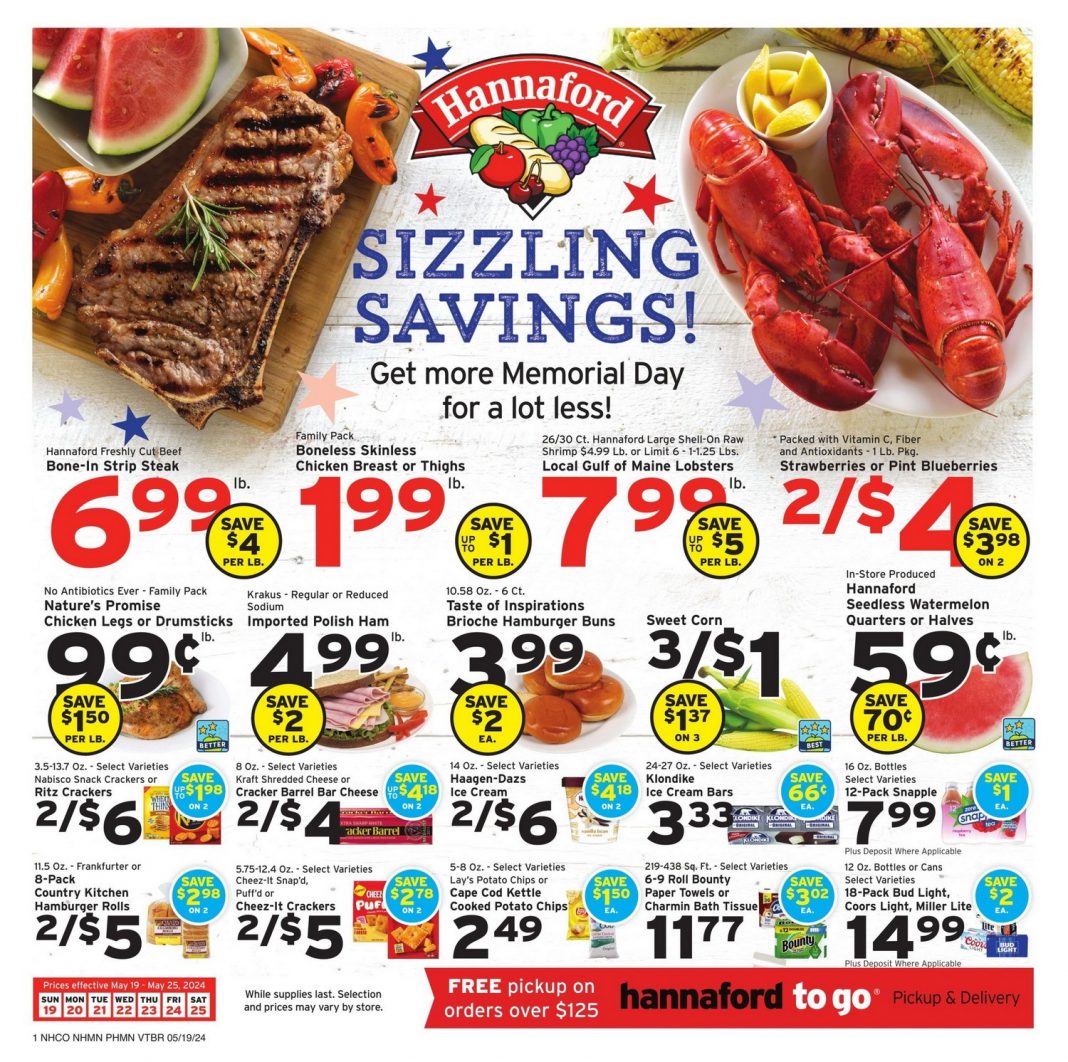 Hannaford Weekly Ad May 19 – May 25, 2024 (Memorial Day Promotion Included)