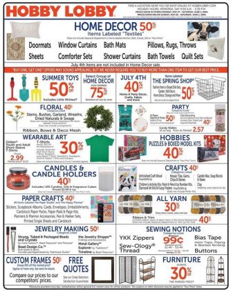 Hobby Lobby Weekly Ad May 26 – Jun 01, 2024