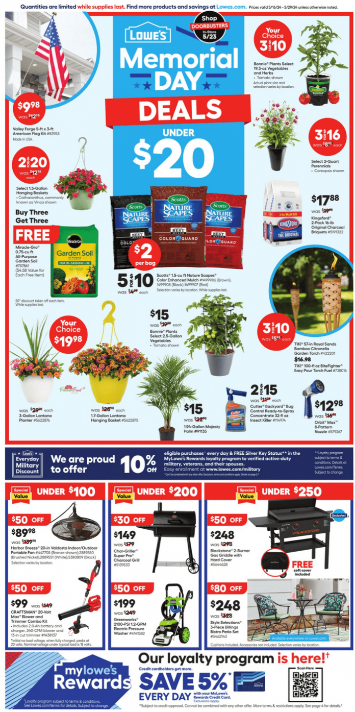 Lowe's Weekly Ad May 16 – May 29, 2024 (Memorial Day Promotion Included)