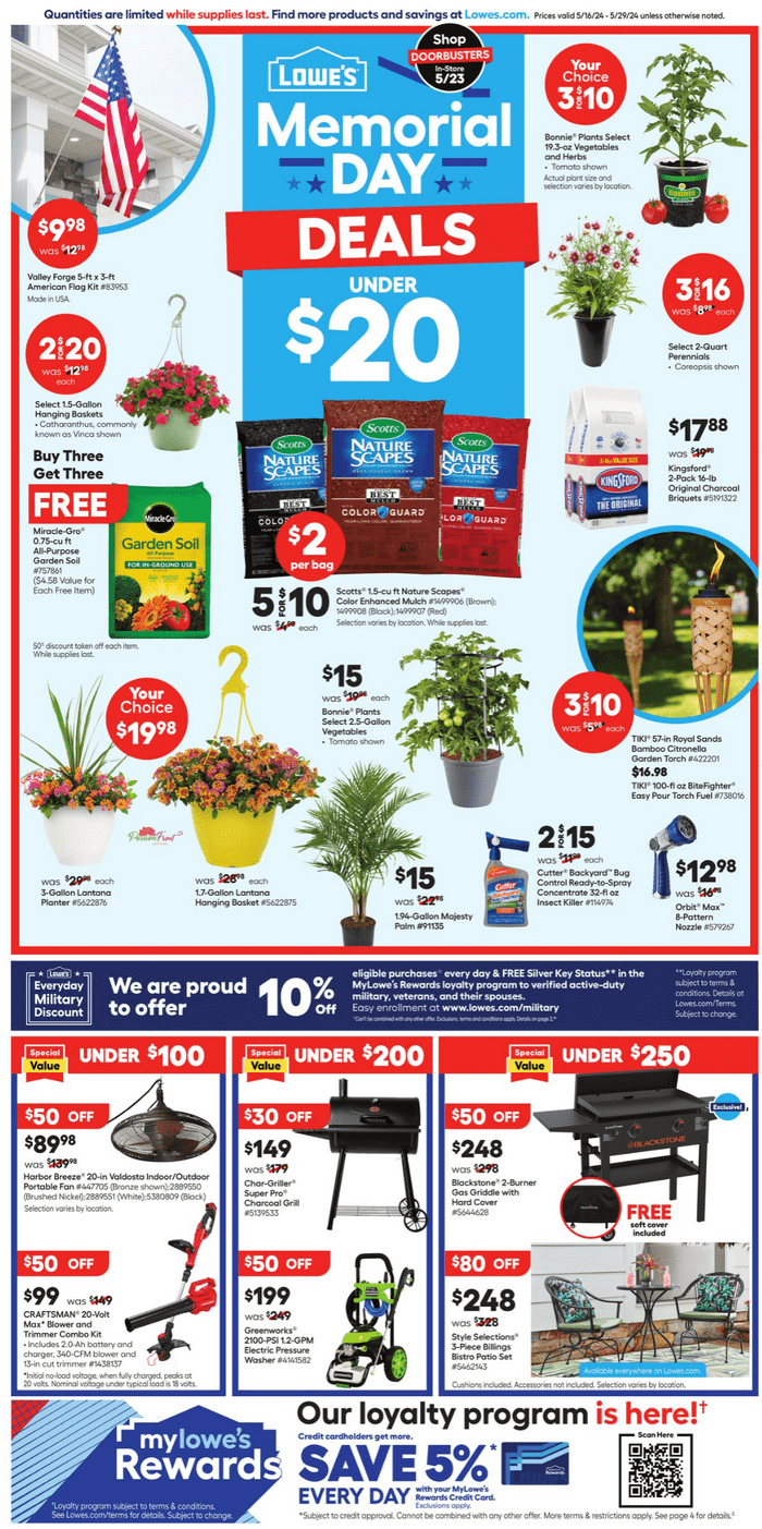 Lowe's Weekly Ad May 16 – May 29, 2024 (Memorial Day Promotion Included)