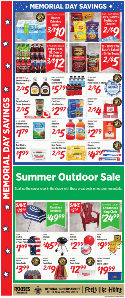 Rouses Weekly Ad May 22 – May 29, 2024 (Memorial Day Promotion Included)