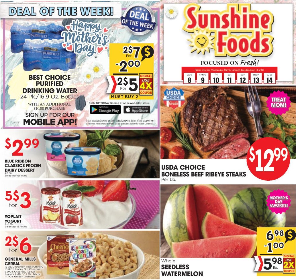 Sunshine Foods Weekly Ad May 08 – May 14, 2024 (Mother's Day Promotion Included)