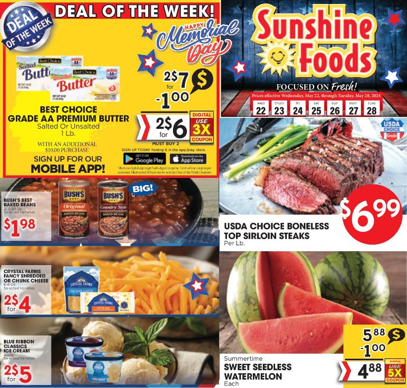 Sunshine Foods Weekly Ad May 22 – May 28, 2024 (Memorial Day Promotion ...